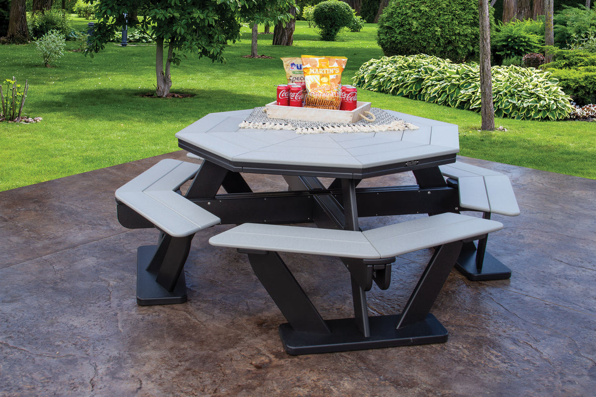 58" Octagon Table with Attached Benches – Esh's Sheds