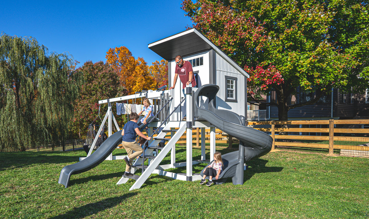 Star Gazer Vinyl Swingset – Esh's Sheds